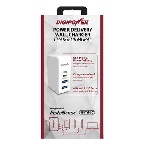 Digipower 41W USB Type-C 3-Port AC Wall Charger | Media Canada Technol|1383