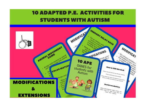 EASY APE Activity Deck for Students with Autism | Easy Adapted PE