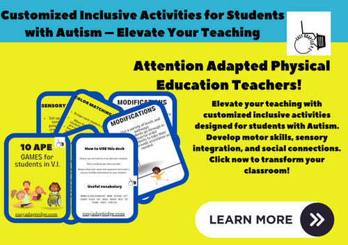 A.P.E. Activity Deck for Students with Visual Impairments | Easy Adapted PE