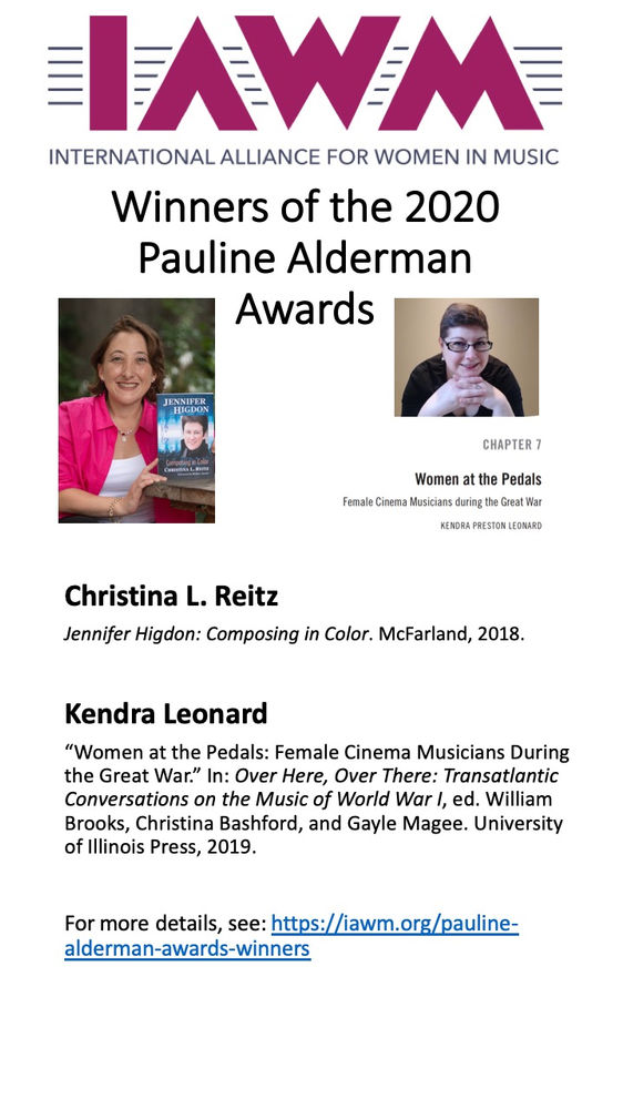 Wir gratulieren Christina L. Reitz und Kendra Leonard zu den Pauline ...