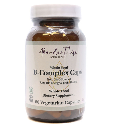 Whole Food Vitamin B Complex | 60 veg Caps | Abundant Life NC
