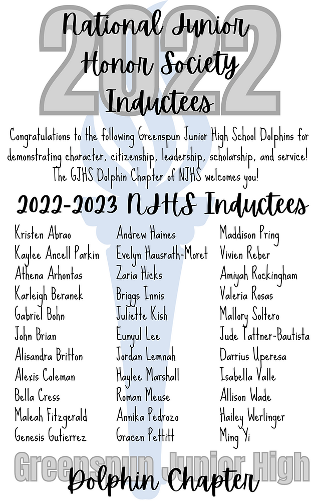 2022 NJHS Inductees