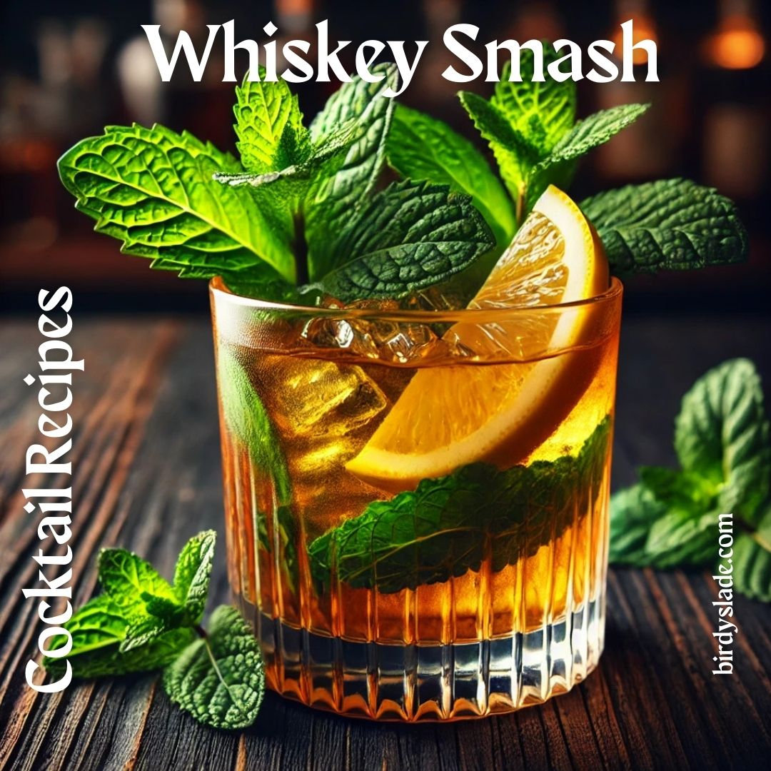 Whiskey Smash Cocktail American South Recipe | Birdyslade | Bourbon ...