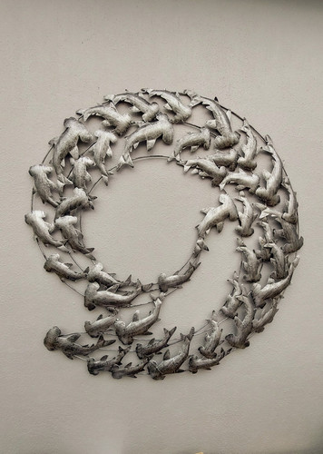 Large Silver Black Hammerhead Shark Circle | plantationdesigns