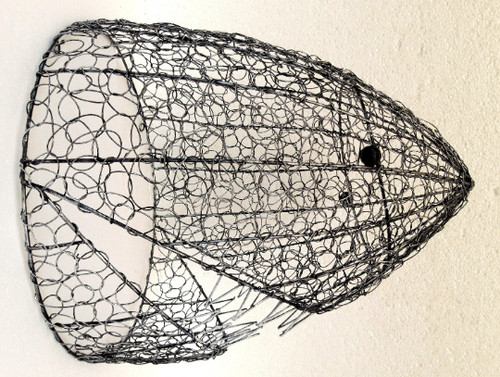 Giant Twisted Wire Wall Shark Head 45cm | plantationdesigns