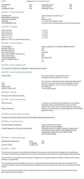 msds sheets australia