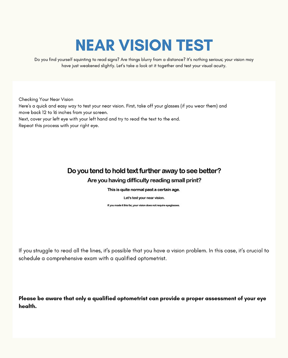 Near Vision Test | Envision eye clinic