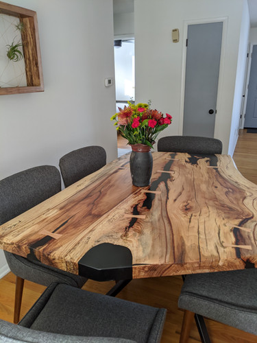 Pecan Slab Table | WoodenMetal, LLC