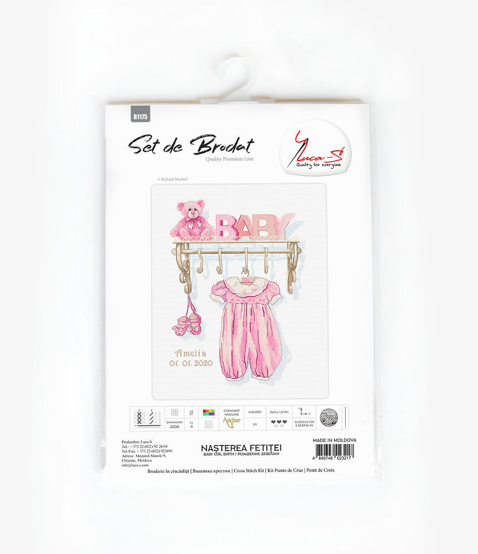 Baby girl birth record Cross stitch kit | Zen Cross Stitch Kithttps ...