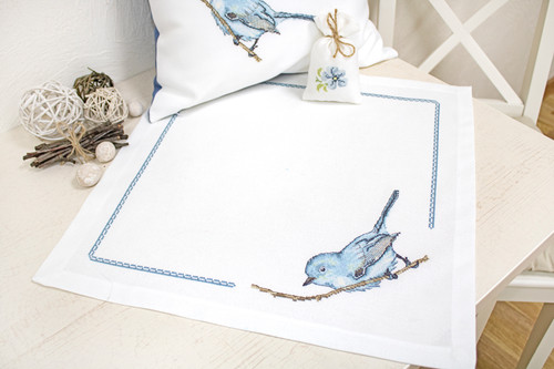 Blue Bird Table Topper Cross Stitch Kit | Zen Cross Stitch Kithttps ...