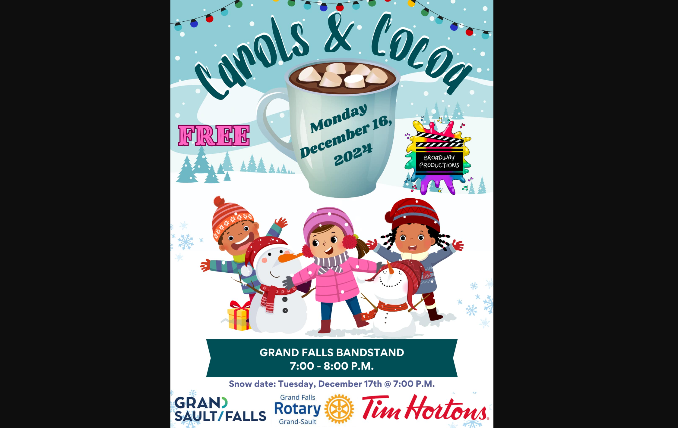 Chants de Noël et chocolat chaud / Carols & Cocoa | GrandSault/Falls