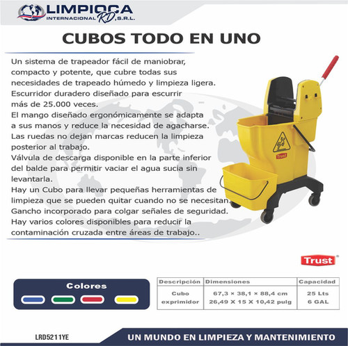 CUBO EXPRIMIDOR DE 25 LTS | Limpioca RD