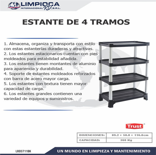 ESTANTE DE 4 TRAMOS | Limpioca RD