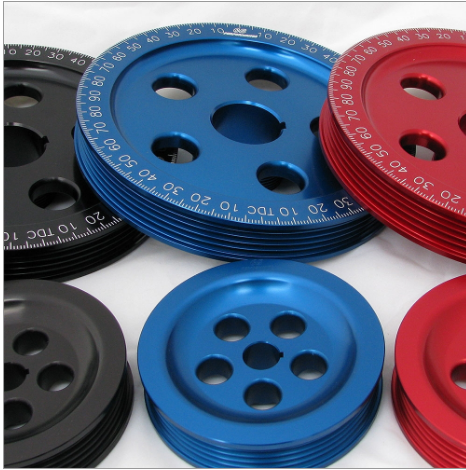 CB Performance Serpentine Belt with OE Style Pulley, Anodised Blue ...