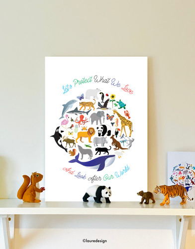 Animal Globe Poster | Laure Design