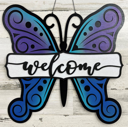 Butterfly Sign Decoration/Door Hanger | Little Widdler