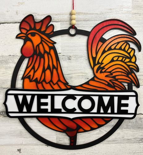 Rooster Sign Decoration/Door Hanger | Little Widdler