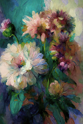 GK0034_Flower Blossoms in Jewel Tones | LSR Licensing