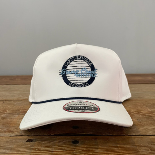 Solid White-Nautical Navy Circle Rope Hat Stamp Creek Outfitters ...
