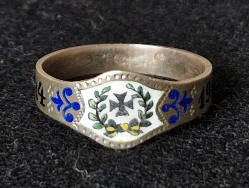 Germany WW1 Patriotic Ring with the Iron Cross EK1 in silver 800 ...