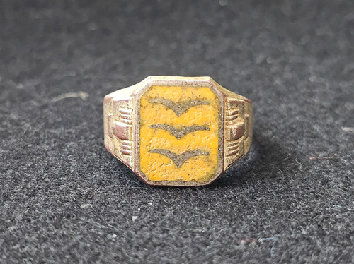 Germany 1918 - 1945 Luftwaffe flying troops enamel ring. | Edwardmilitaria