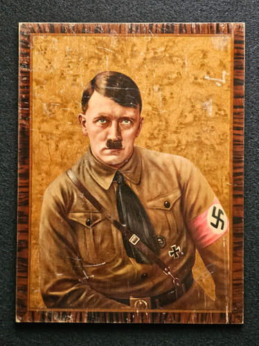 VERY RARE Adolf Hitler Portrait in Color on Wood Wall Hanging, Circa ...