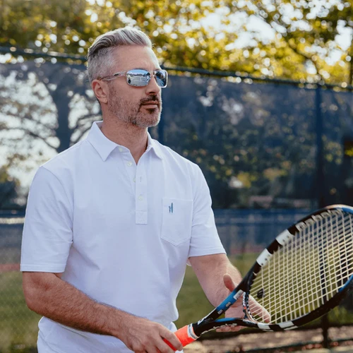 Revo Harness Rectangle Sunglasses Crystal/Blue Water | Sturrocks