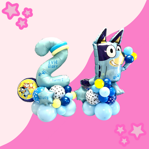 BLUEY Balloon Stacks Bouquet | PD Balloons