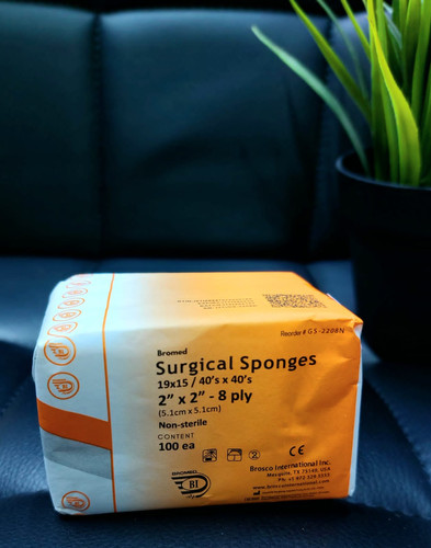 Bromed Surgical Sponges 2”x2” - 8 ply - Pack of 100 Sponges | Dubai ...