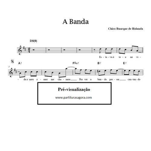 A BANDA - Chico Buarque de Holanda (PARTITURA) | Partituras Agora