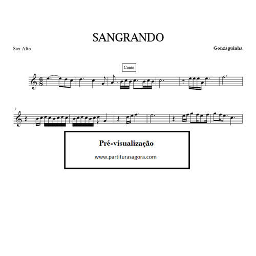 SANGRANDO - Gonzaguinha - Sax alto (PARTITURA) | Partituras Agora