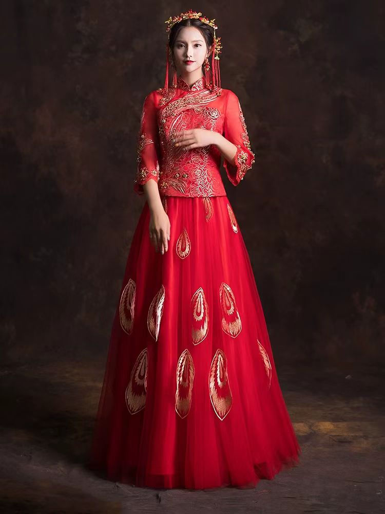 88010 Summer Lightweight Qipao Wedding Dress for Bride, Traditional ...