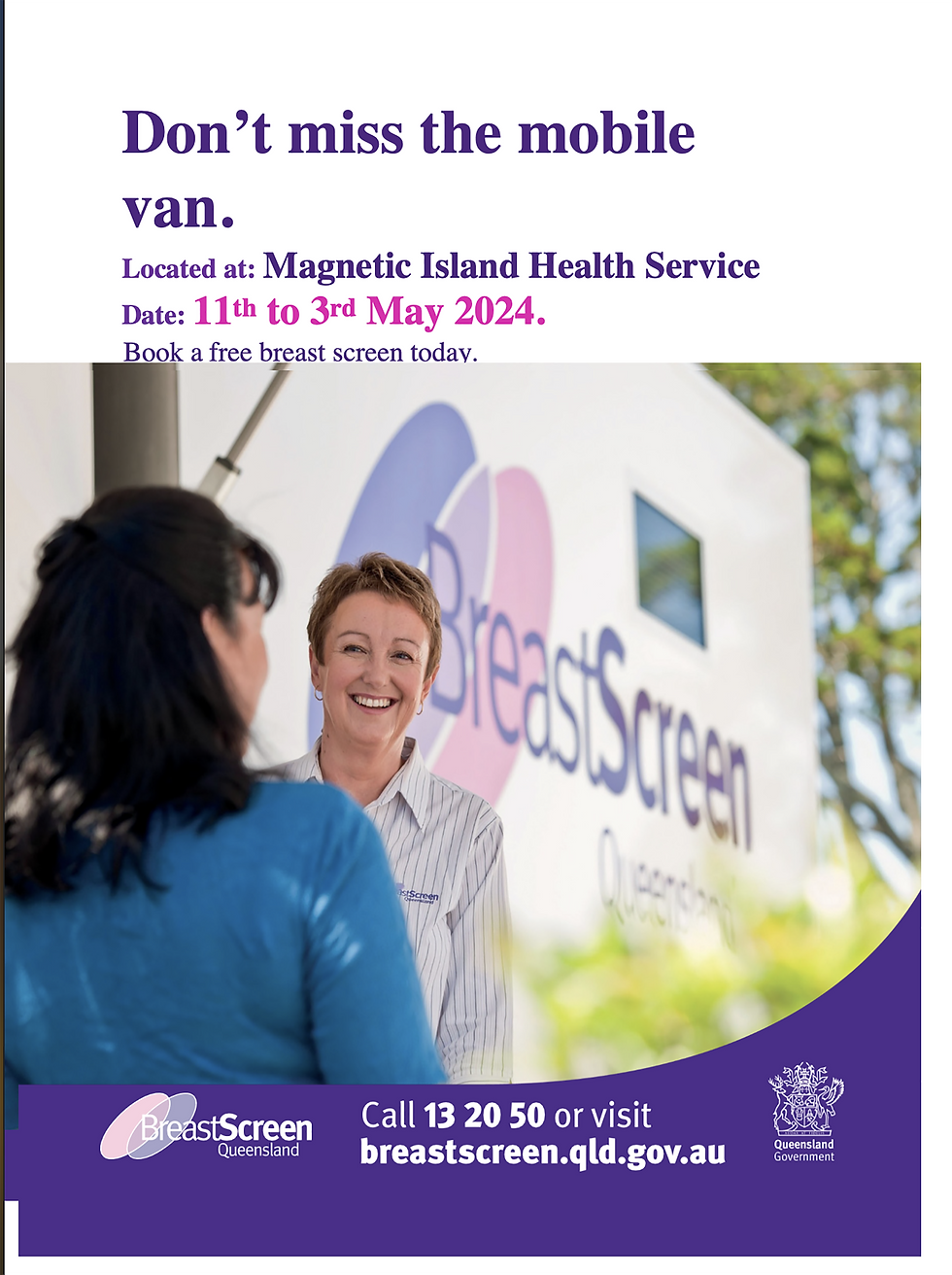 BREASTSCREEN QLD IS COMING TO MAGGIE
