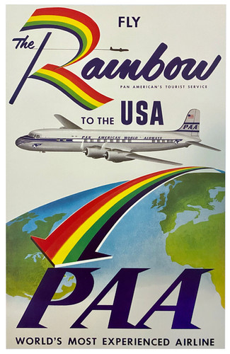 Fly Rainbow to the USA | Pan Am Posters