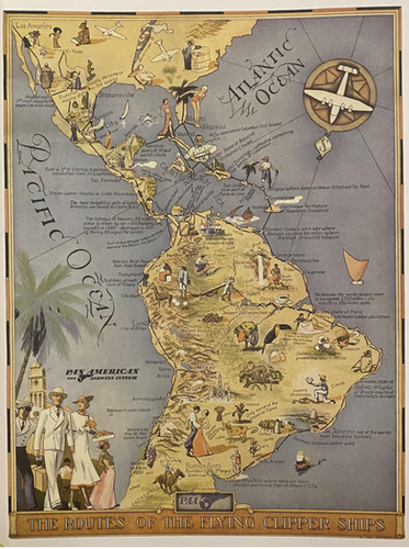 Routes of the Flying Clipper Ships c 1935 | Pan Am Posters