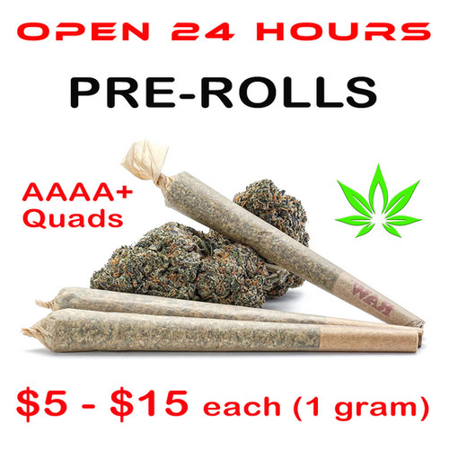 PRE-ROLL 1 gram AAAA Quad Gas Joints $15 pre roll weed Cannabis | Canna ...