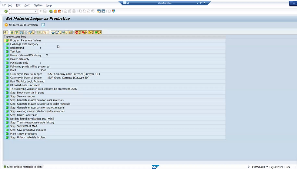 Activate Material Ledger in SAP S/4HANA