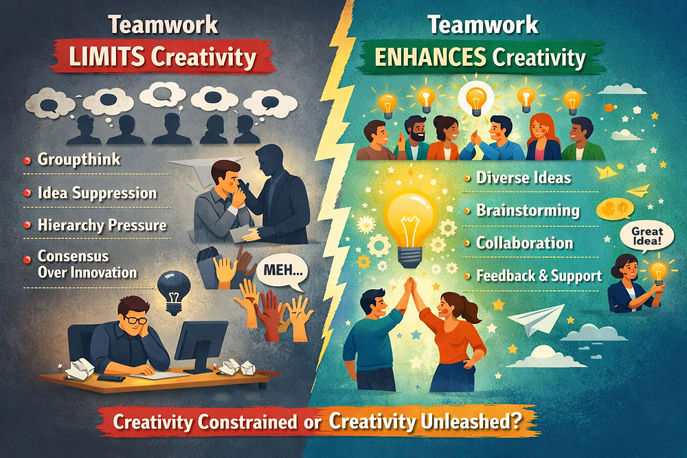 Teamwork Limits v/s Enhance Creativity