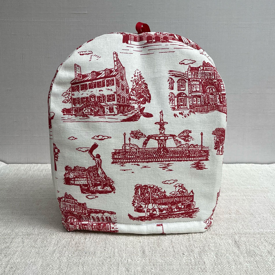 TEA POT COSY - RED TOILE | Savannah Tea Room