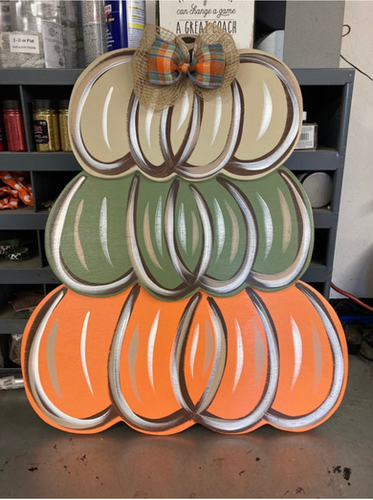 3D Classic Pumpkin Stack Door Hanger | Yeager Snowmen