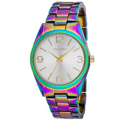 Vernier Women's Oil Silk 32mm Round Link Watch | Vernier Watch Shop