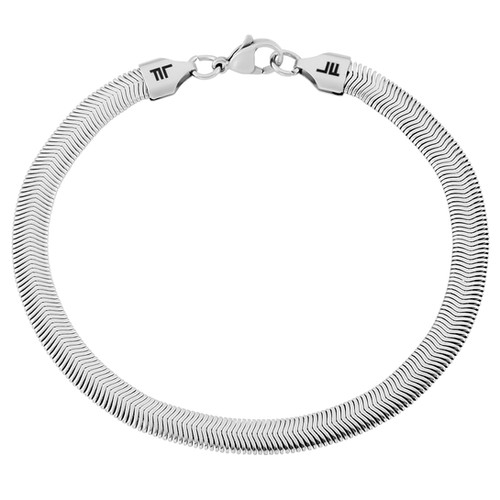 London Fog Herringbone Chain 8 Inch Stainless Steel Bracelet ...