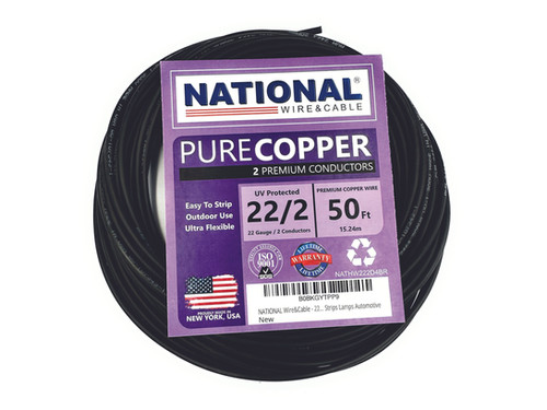 AWG22 - 50 Ft. Premium Electrical Wire - 2 Conductors | NATIONAL Wire&Cable