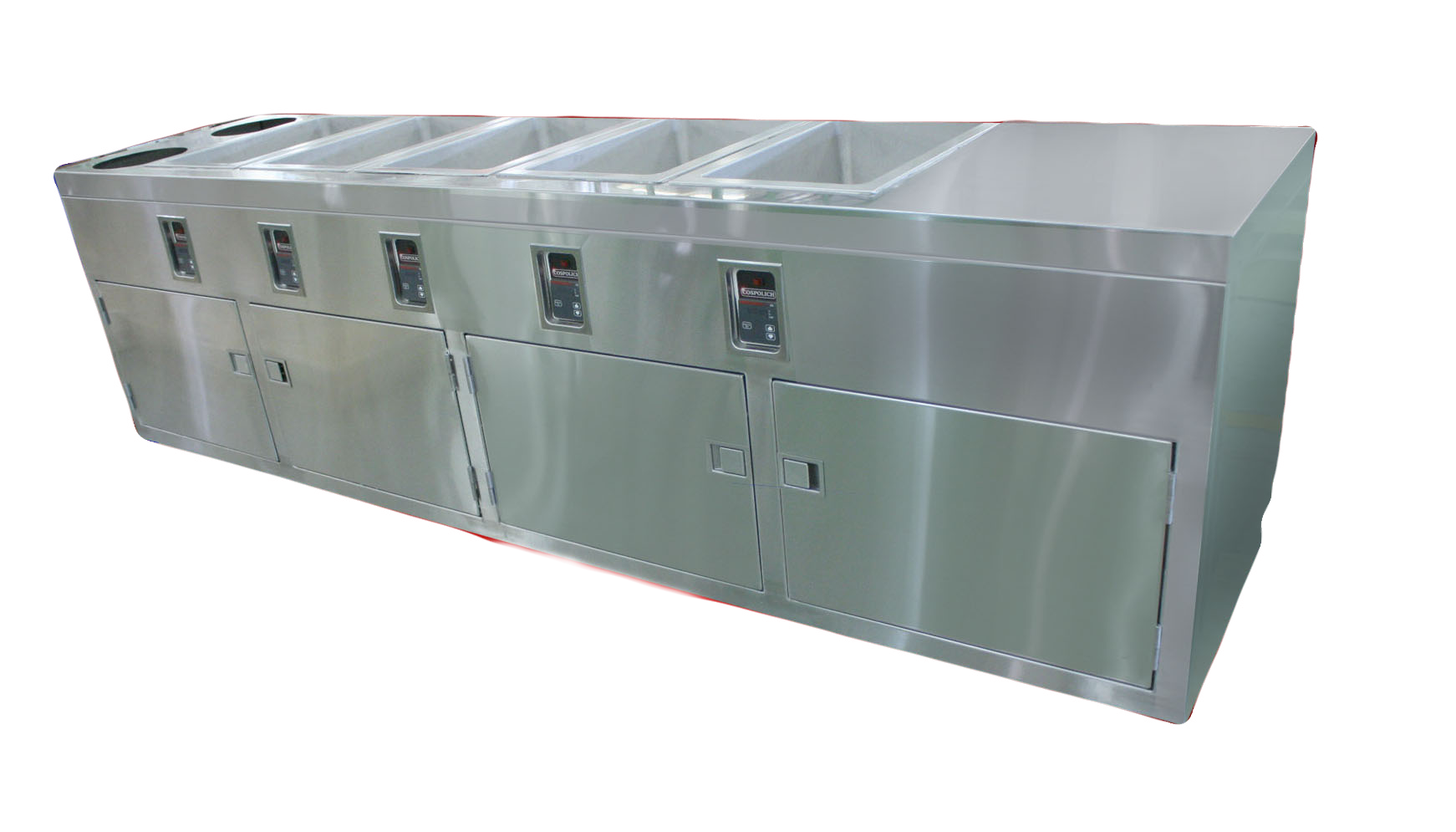 Modular 6 Tray Hot Food Counter w/ Heated Soup Wells