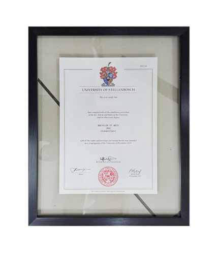 Certificate - Custom Frame | Picframing Fourways
