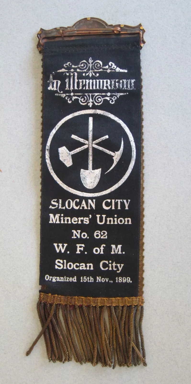 Slocan City Miners’ Union ribbon sells for $1,003