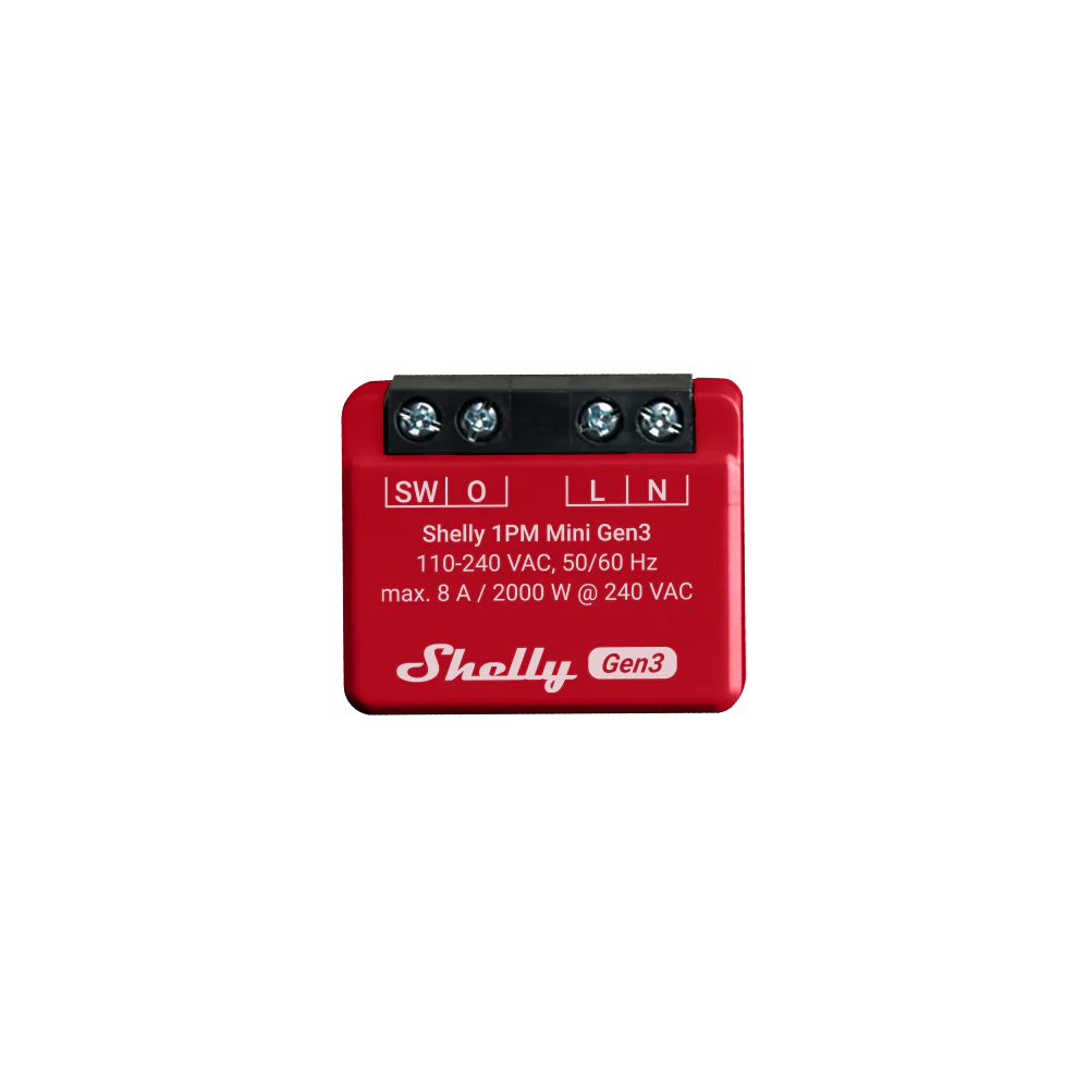 Shelly 1PM Mini GEN3 - Relay Switch with Power Metering 1 x 8A (WiFi ...
