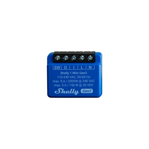 Shelly 1 Mini GEN3 - Relay Switch 1 x 8A (WiFi, Bluetooth) | domotika