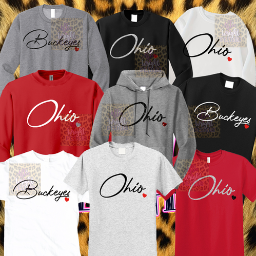Ohio/Buckeyes Script (Heart Optional) | Allie Wright Designs