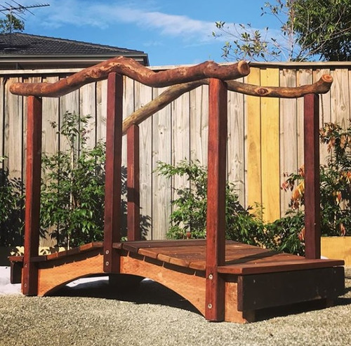 Curved Hardwood Bridge | EKG Nature Play